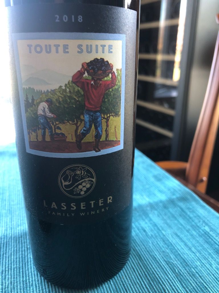 2018 Lasseter Family Winery Toute Suite, USA, California, Sonoma County ...