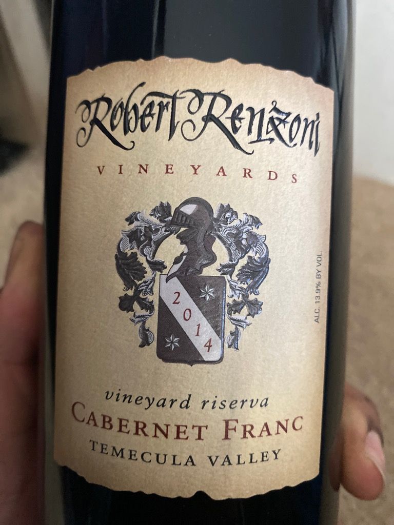 2014 Robert Renzoni Cabernet Franc Vineyard Riserva, USA, California ...
