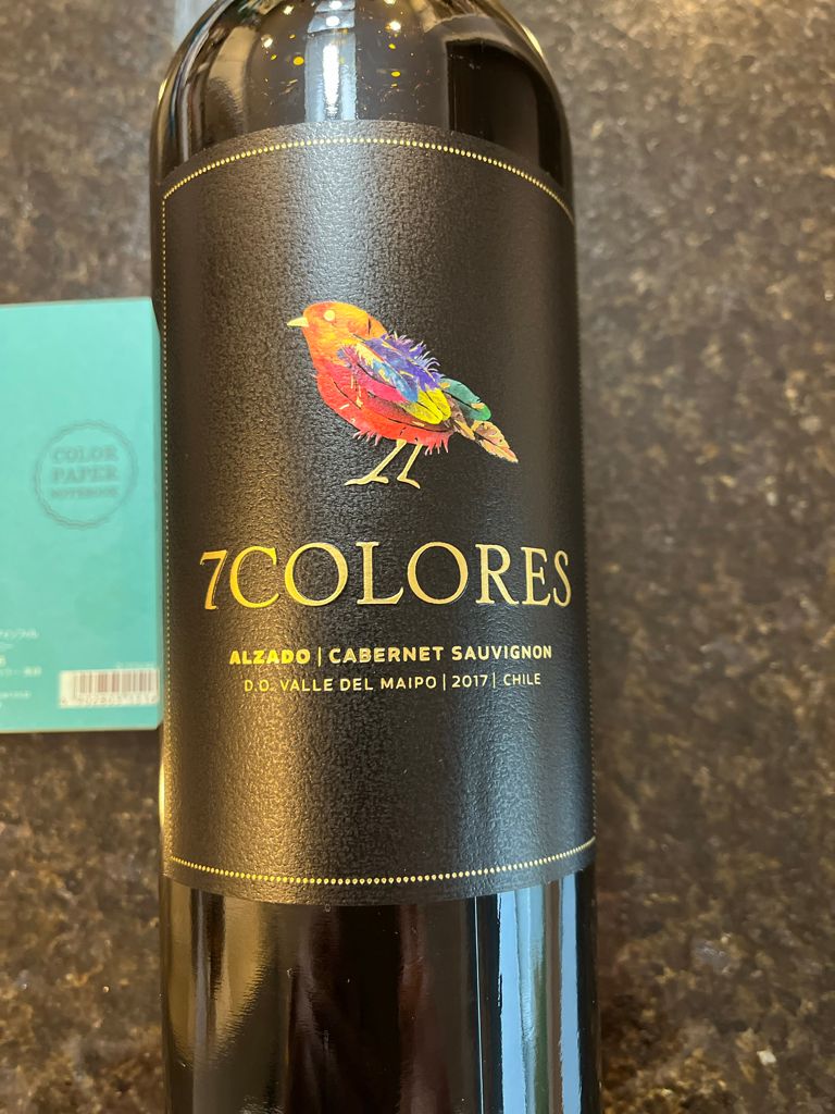2017 7 Colores Cabernet Sauvignon Alzado, Chile, Maipo Valley, Isla de ...