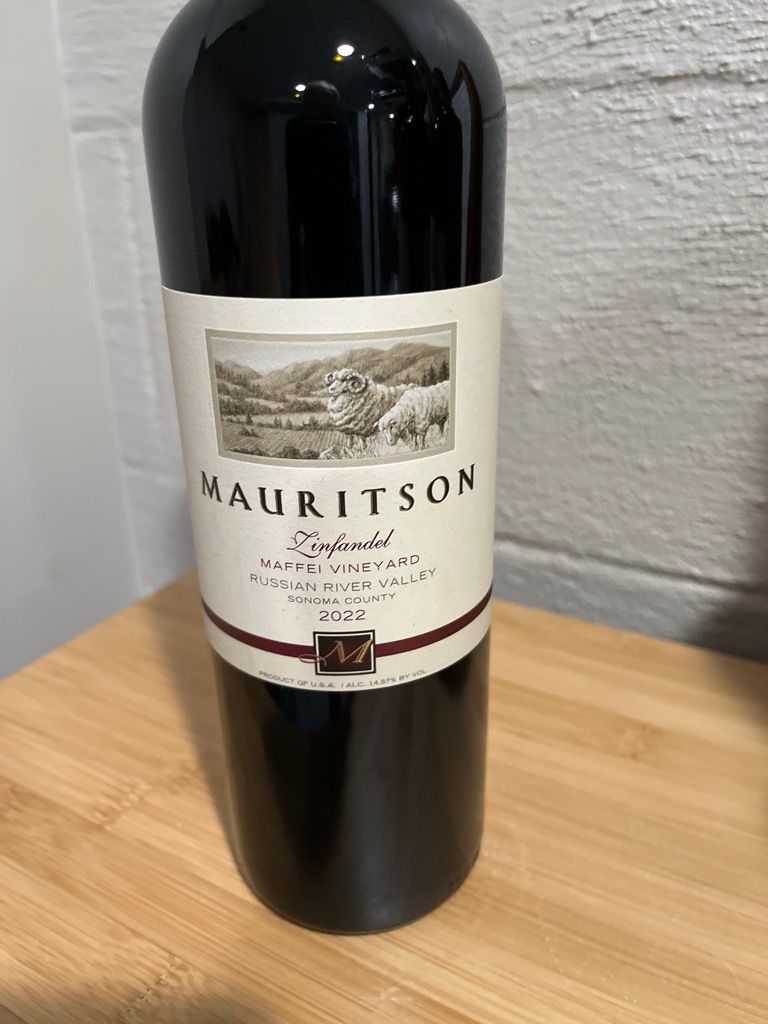 2022 Mauritson Wines Zinfandel Maffei Vineyard Russian River Valley ...