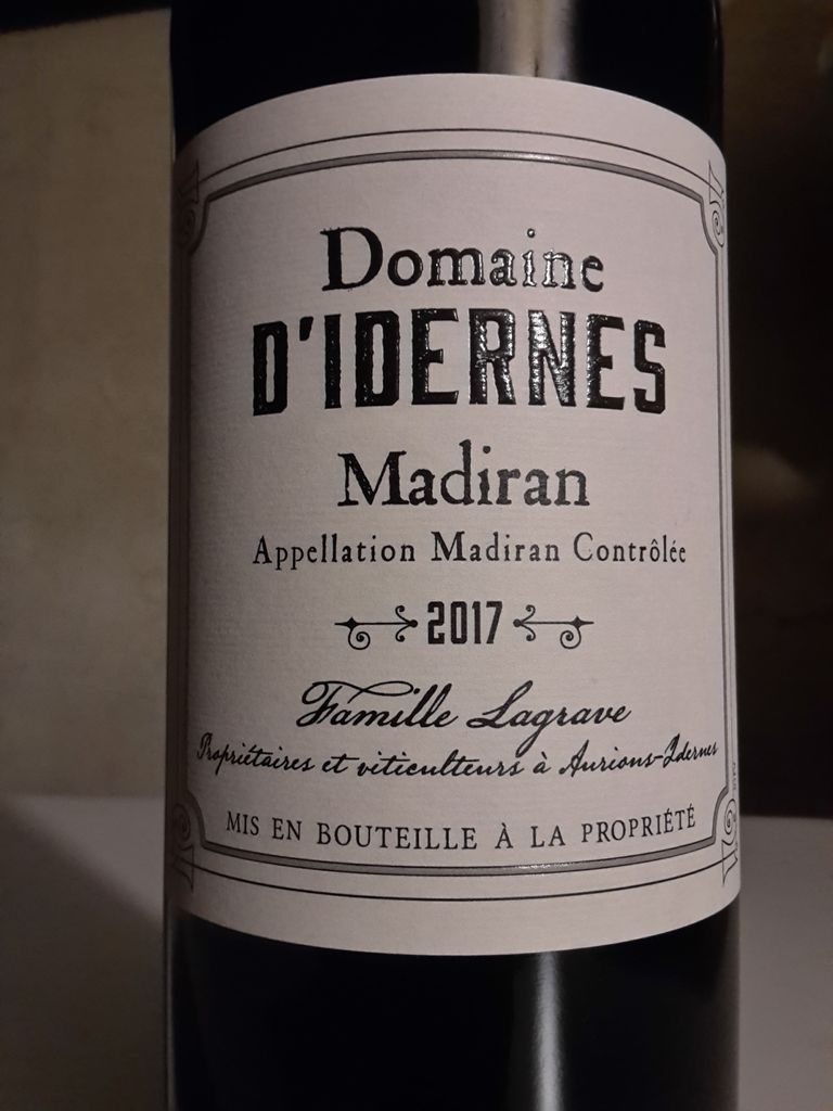 2017 Domaine d'Idernes Madiran, France, Southwest France, Madiran ...
