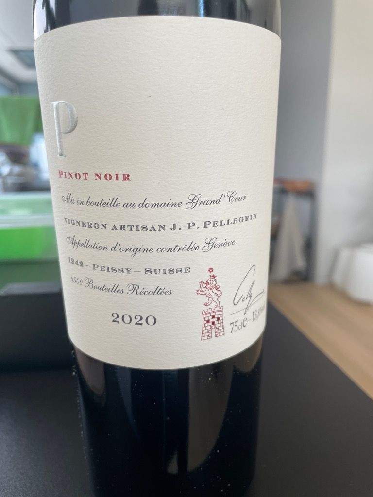 2020 Jean-Pierre Pellegrin Pinot Noir, Switzerland, Genève - CellarTracker
