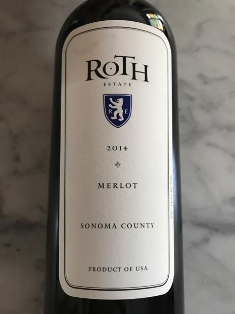 2014 Roth Estate Merlot, USA, California, Sonoma County, Alexander ...