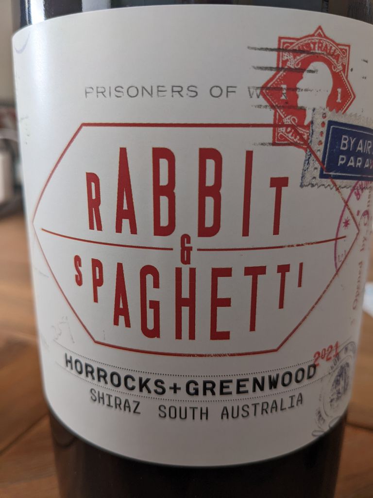 2023 Adam Barton Shiraz Rabbit and Spaghetti Horrocks & Greenwood ...