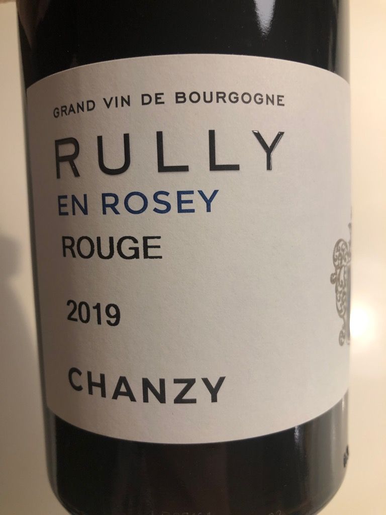 2019 Maison Chanzy Rully En Rosey Rouge, France, Burgundy, Côte ...