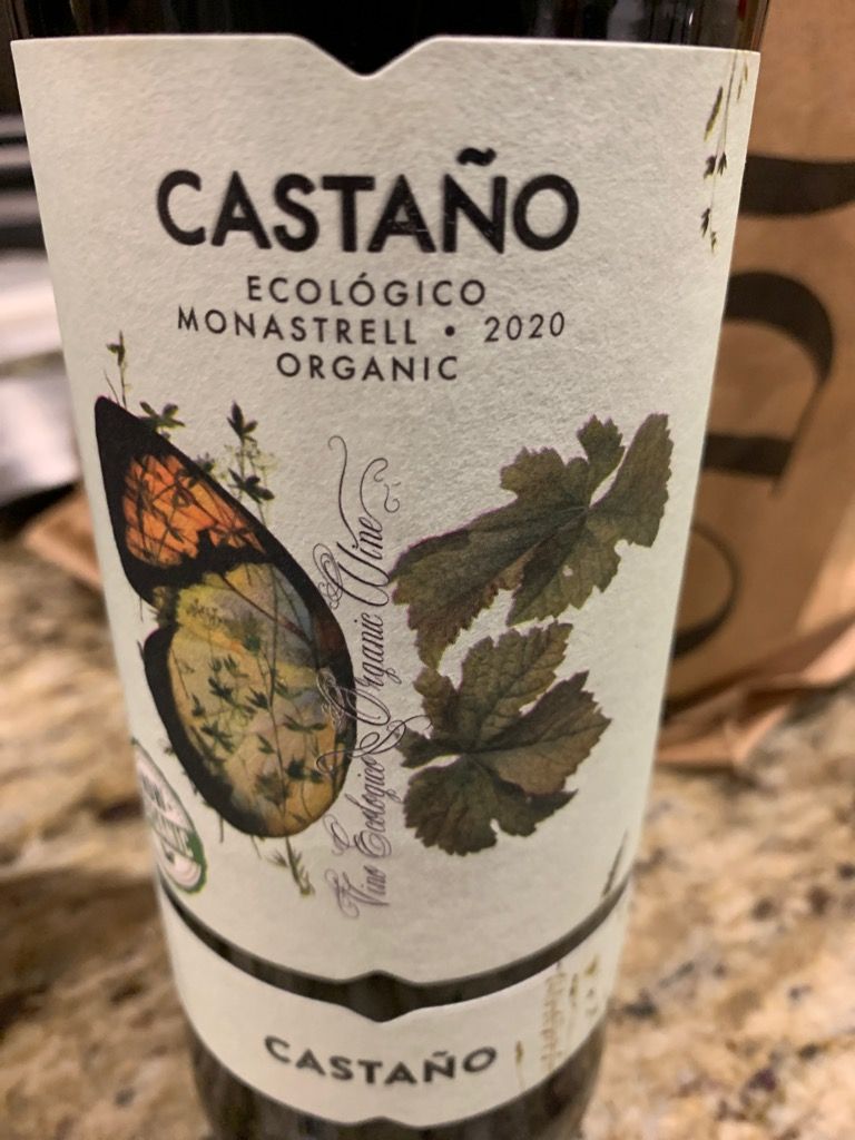 2020 Bodegas Castaño Monastrell Yecla Ecológico, Spain, Murcia, Yecla ...