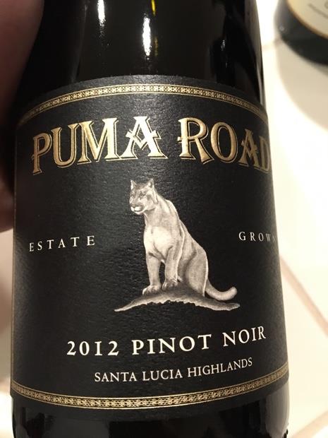 2012 Puma Road Pinot Noir Estate Grown, USA, California, Central Coast ...
