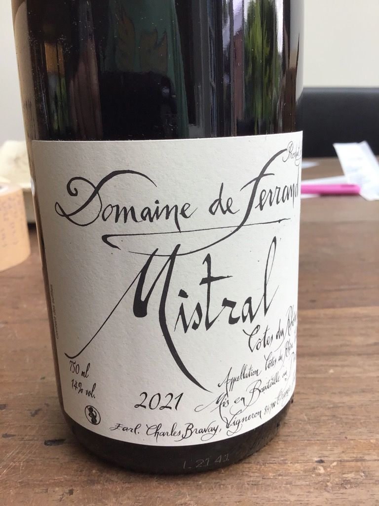 2021 Domaine de Ferrand Côtes du Rhône Mistral, France, Rhône, Southern ...
