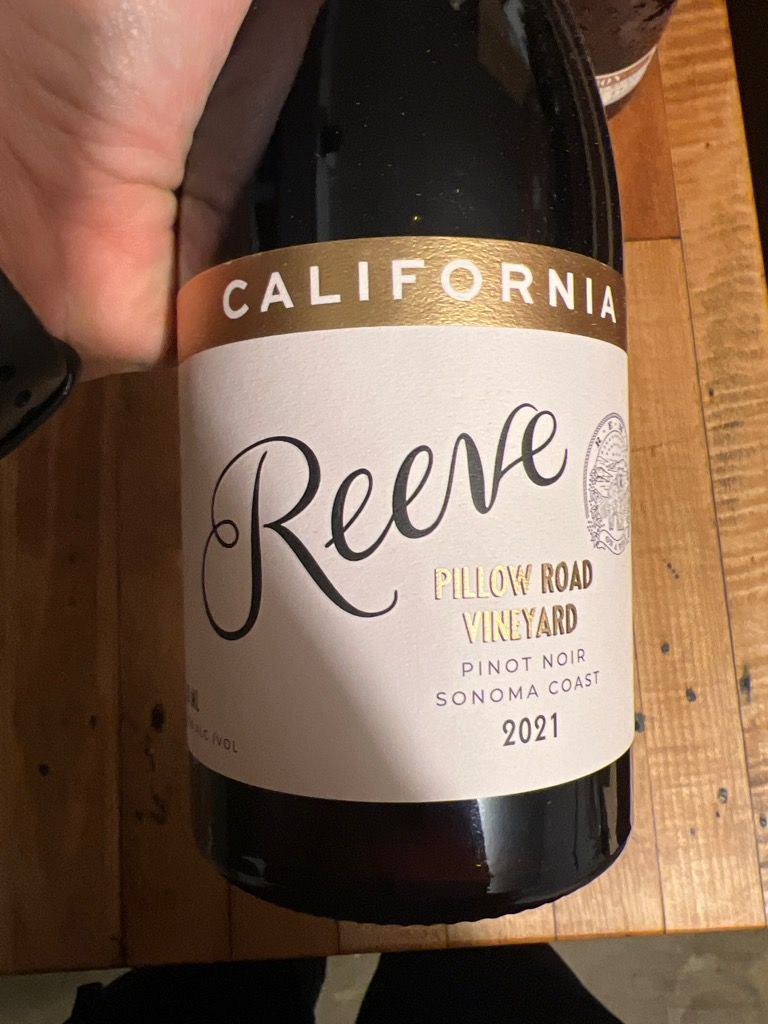 2021 Reeve Wines Pinot Noir Pillow Road, USA, California, Sonoma County ...