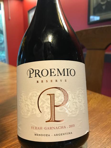 2015 Proemio Reserve Syrah Garnacha, Argentina, Mendoza - CellarTracker
