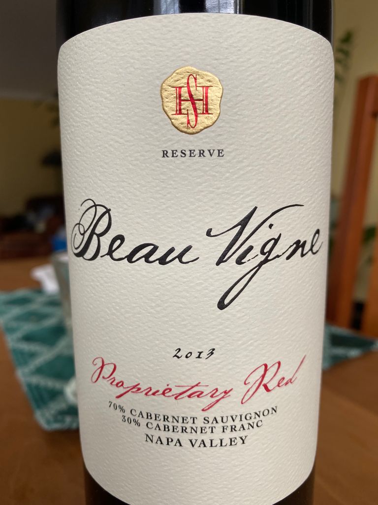 2013 Beau Vigne Reserve Proprietary Red, USA, California, Napa Valley ...