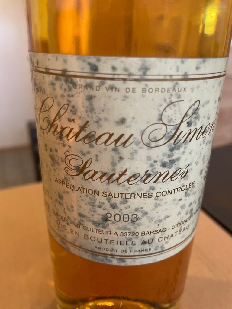 2003 Château Simon Sauternes, France, Bordeaux, Sauternais, Sauternes ...