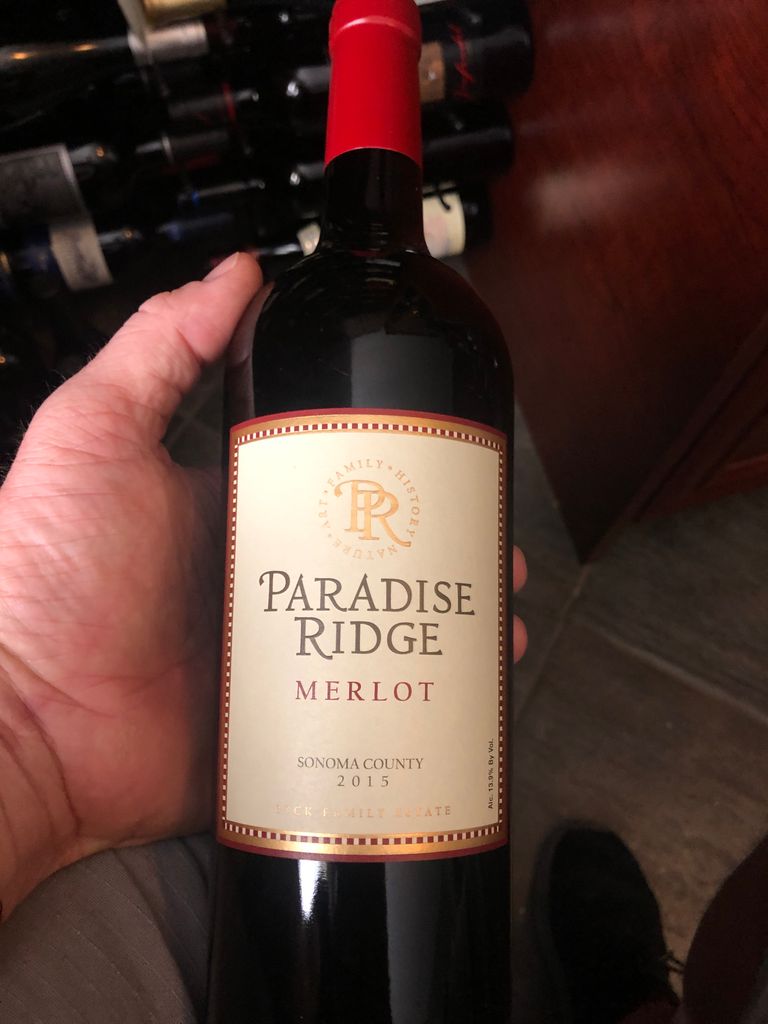 2015 Paradise Ridge Merlot, USA, California, Sonoma County, Rockpile ...