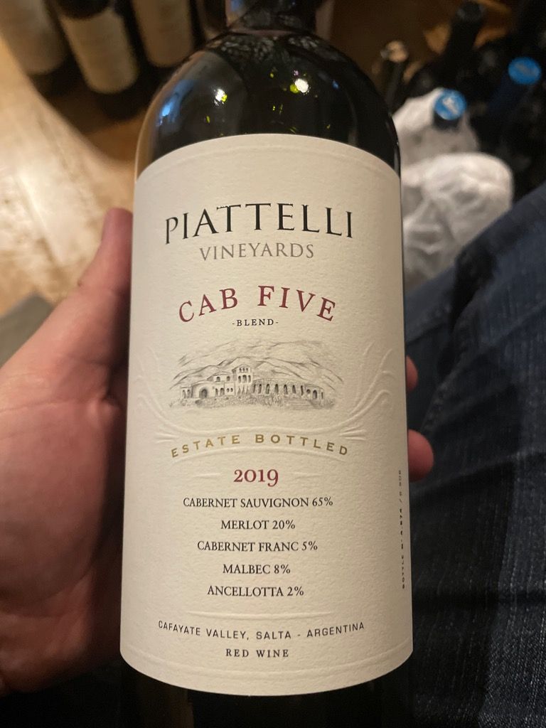 2019 Piattelli Vineyards Cab Five, Argentina, Valles Calchaquíes, Salta ...