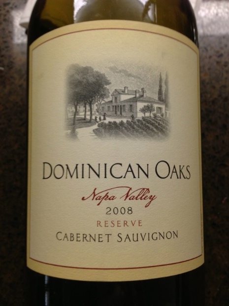 2008 Dominican Oaks Cabernet Sauvignon Reserve, USA, California, Napa ...