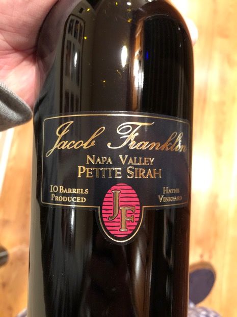 2001 Jacob Franklin Petite Sirah Hayne Vineyard, USA, California, Napa ...