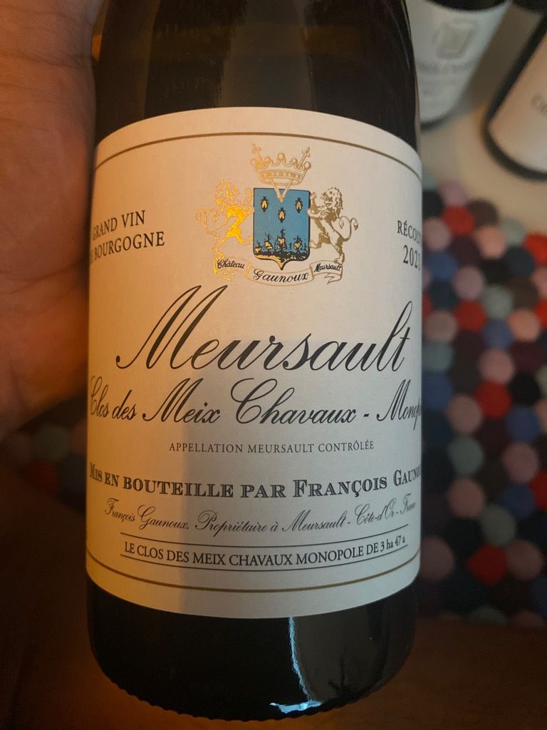 2021 François Gaunoux Meursault Clos des Meix Chavaux, France, Burgundy ...