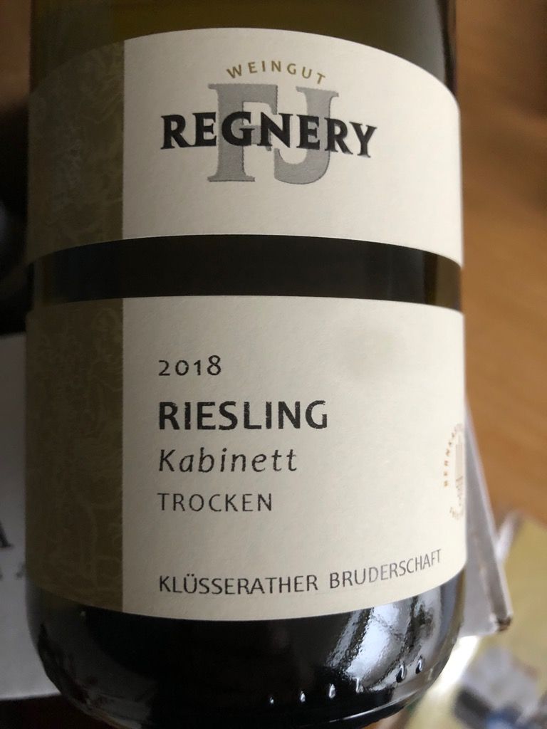 2021 FJ Regnery Klüsserather Bruderschaft Riesling Kabinett trocken ...
