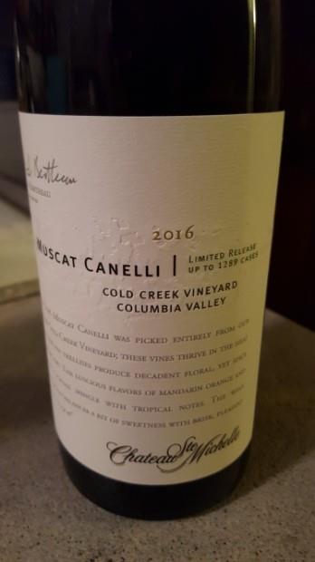 2016 Chateau Ste. Michelle Muscat Canelli, USA, Washington, Columbia ...
