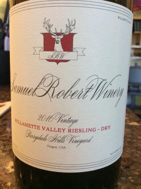 2016 Samuel Robert Winery Riesling, USA, Oregon, Willamette Valley ...