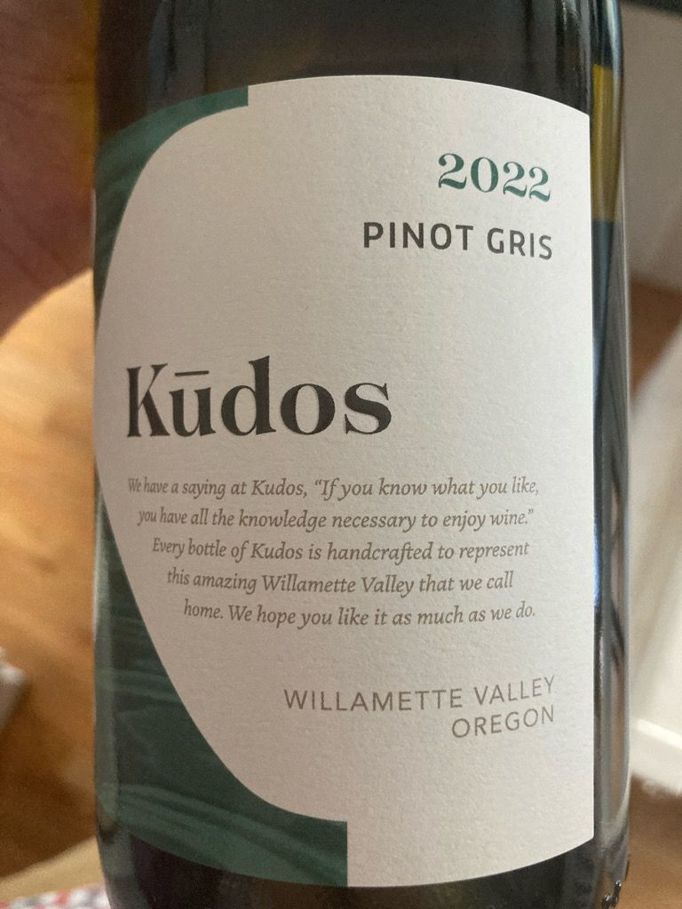 2022 NW Wine Company Pinot Gris Kudos, USA, Oregon, Willamette Valley ...