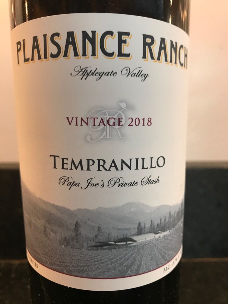 2018 Plaisance Ranch Tempranillo, USA, Oregon, Southern Oregon ...