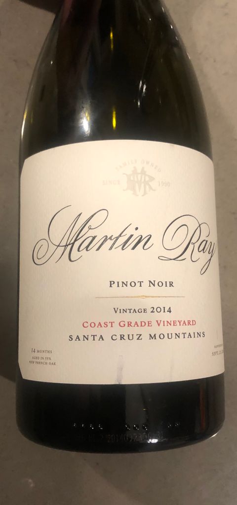 2015 Martin Ray Pinot Noir Coast Grade Santa Cruz Mountains, USA ...