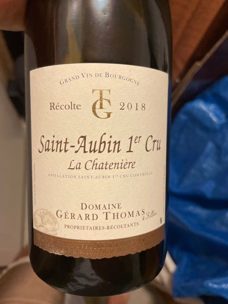 2018 Gerard Thomas Saint-Aubin 1er Cru La Chatenière Blanc, France ...