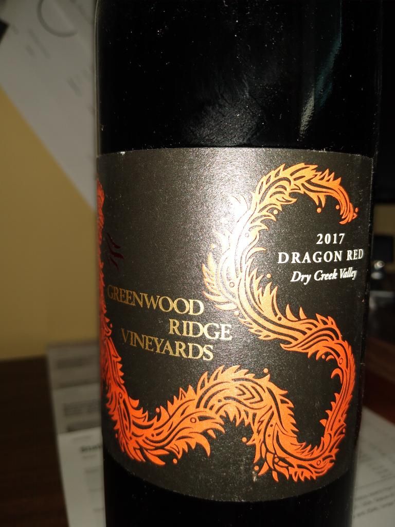 2017 Greenwood Ridge Vineyards Dragon Red, USA, California, Sonoma ...