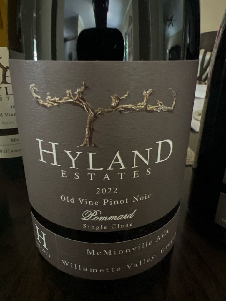 2023 Hyland Estates Pinot Noir Old Vine Pommard Clone, USA, Oregon ...