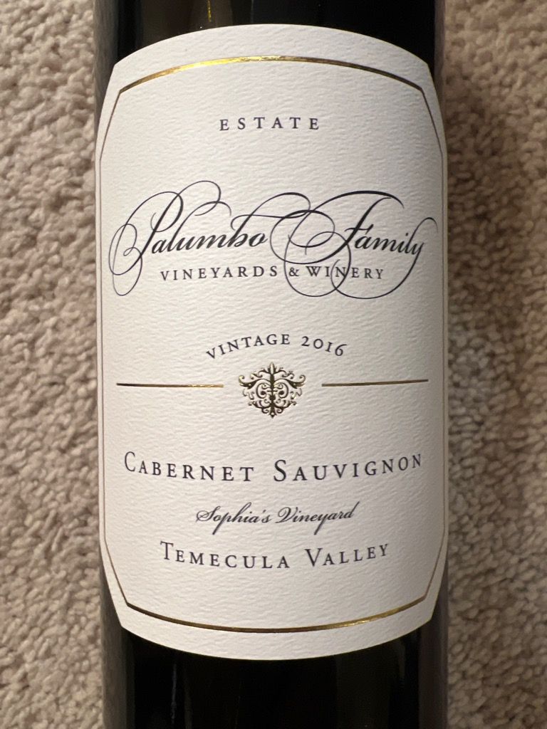 2017 Palumbo Family Cabernet Sauvignon Sophia's Vineyard, USA ...