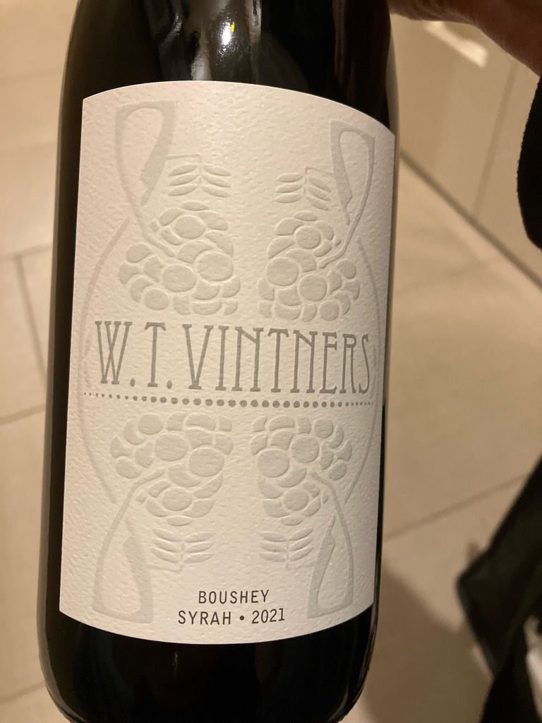 2021 W. T. Vintners Syrah Boushey Vineyard, USA, Washington, Columbia ...