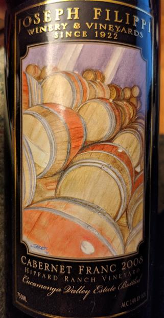2006 Joseph Filippi Cabernet Franc Cucamonga Valley Estate Bottled, USA ...