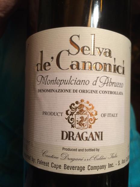 2001 Dragani Montepulciano d'Abruzzo Selva de'Canonici, Italy, Abruzzi ...