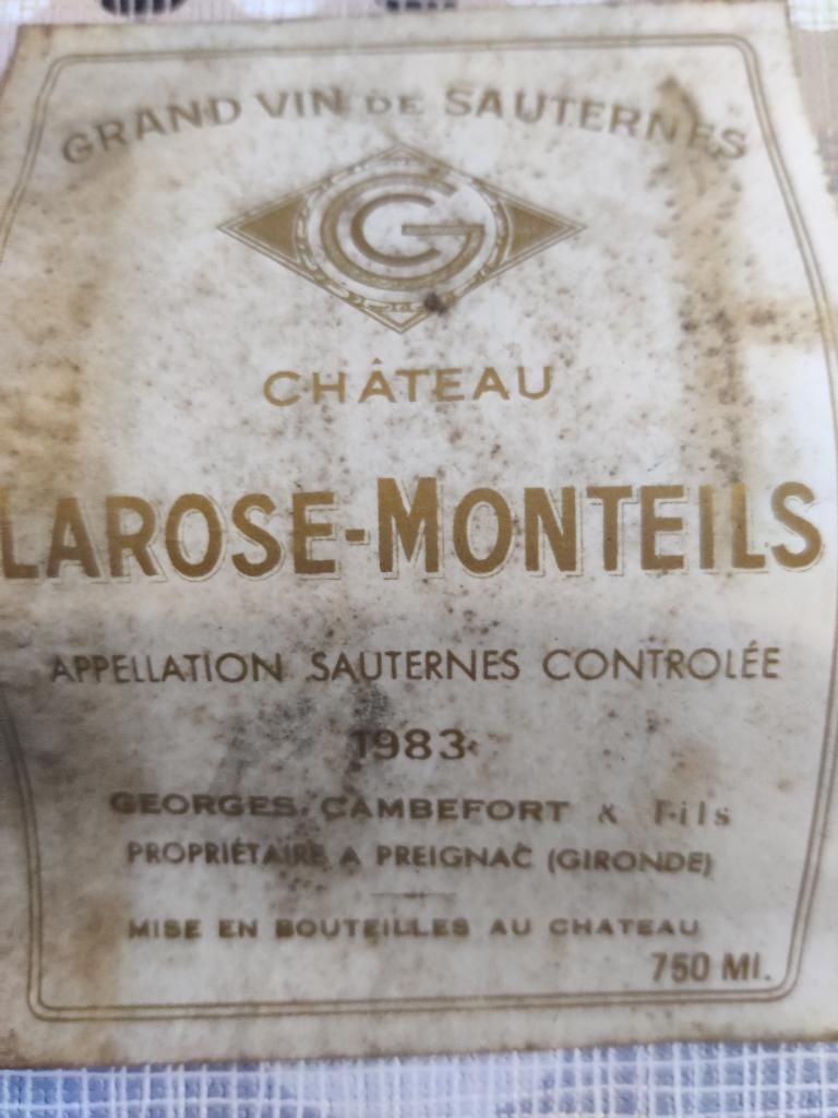 1983 Château Larose-Monteils, France, Bordeaux, Sauternais, Sauternes ...