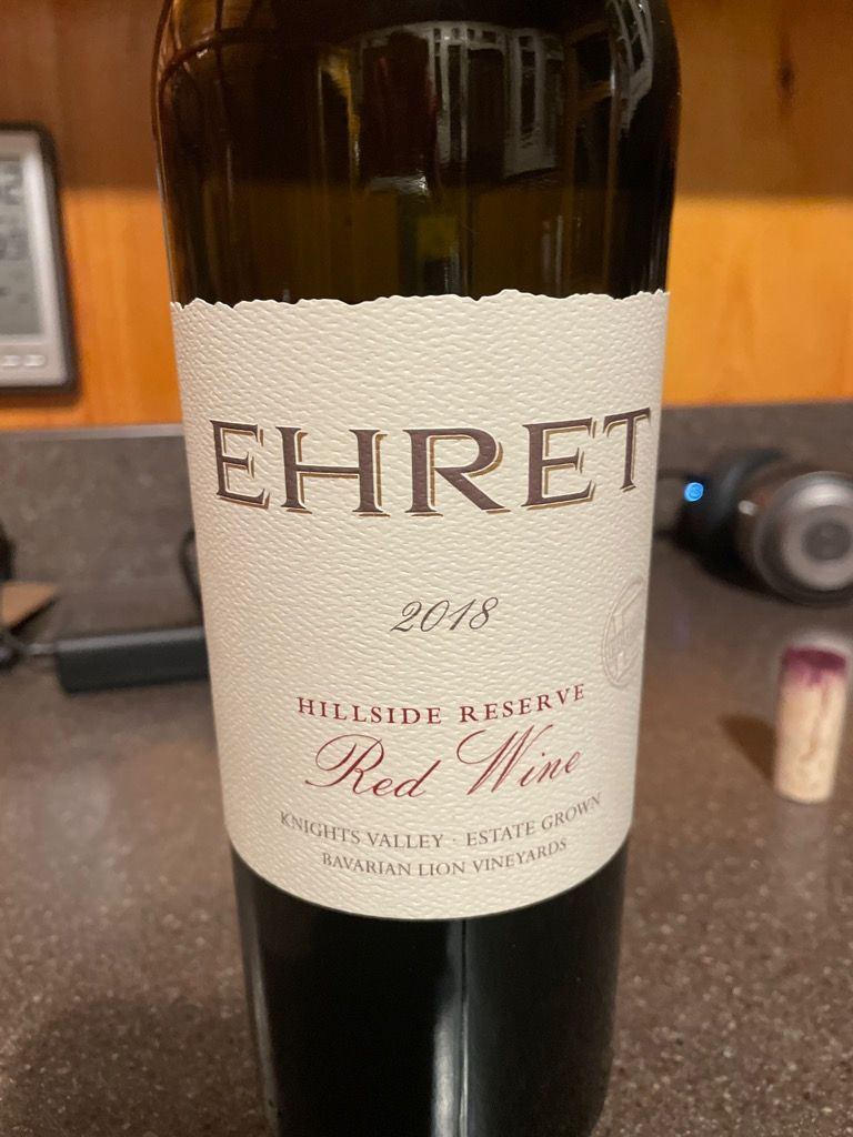 2018 Ehret Family Winery Cabernet Sauvignon Hillside Reserve, USA ...