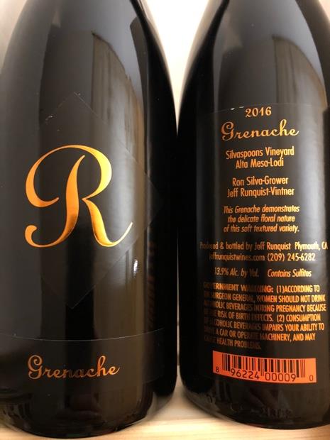 2021 Jeff Runquist Grenache Silvaspoons Vineyard, USA, California ...