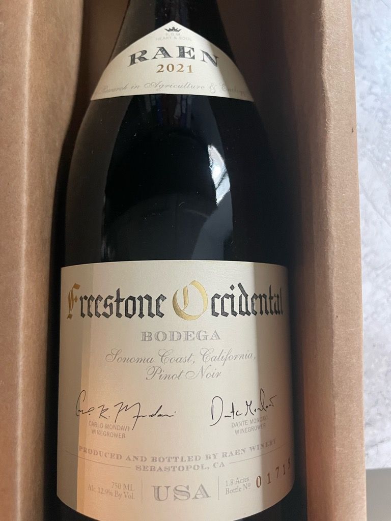 2021 Raen Winery Pinot Noir Freestone Occidental Bodega, USA ...