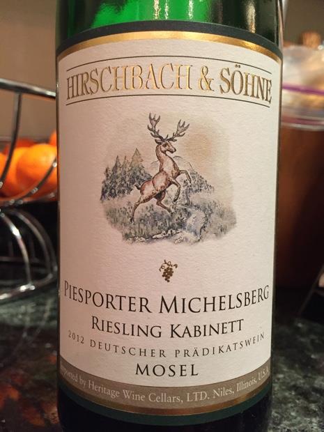 2020 Hirschbach & Söhne Piesporter Michelsberg Riesling Kabinett ...