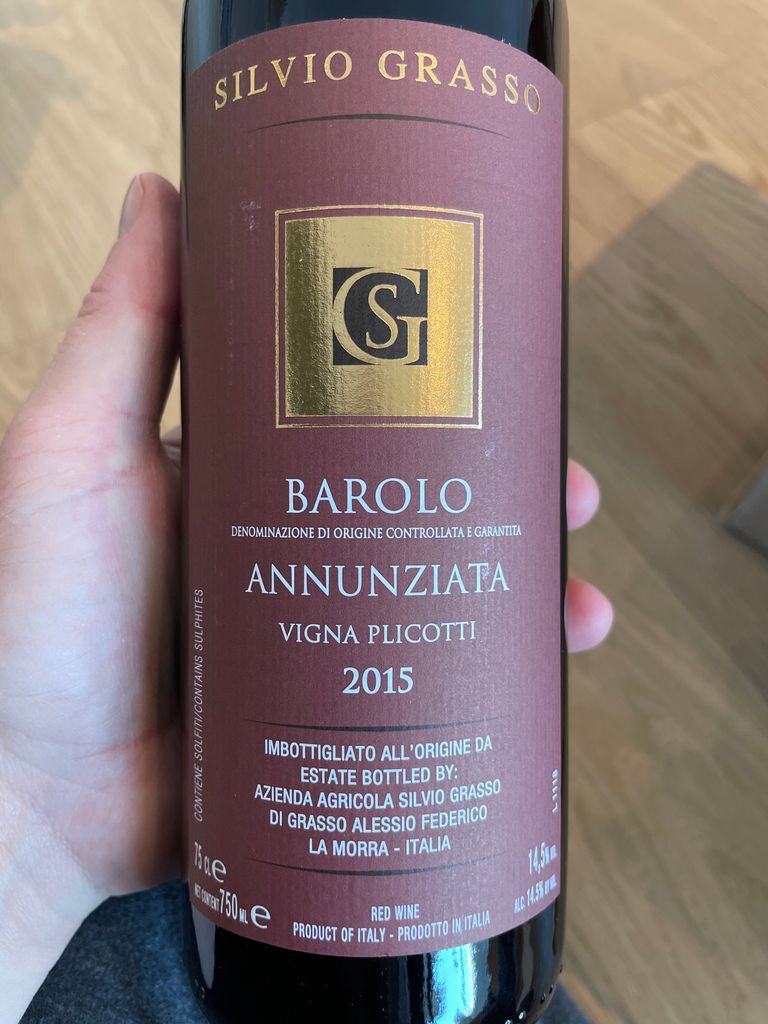 2015 Silvio Grasso Barolo Annunziata Vigna Plicotti, Italy, Piedmont ...