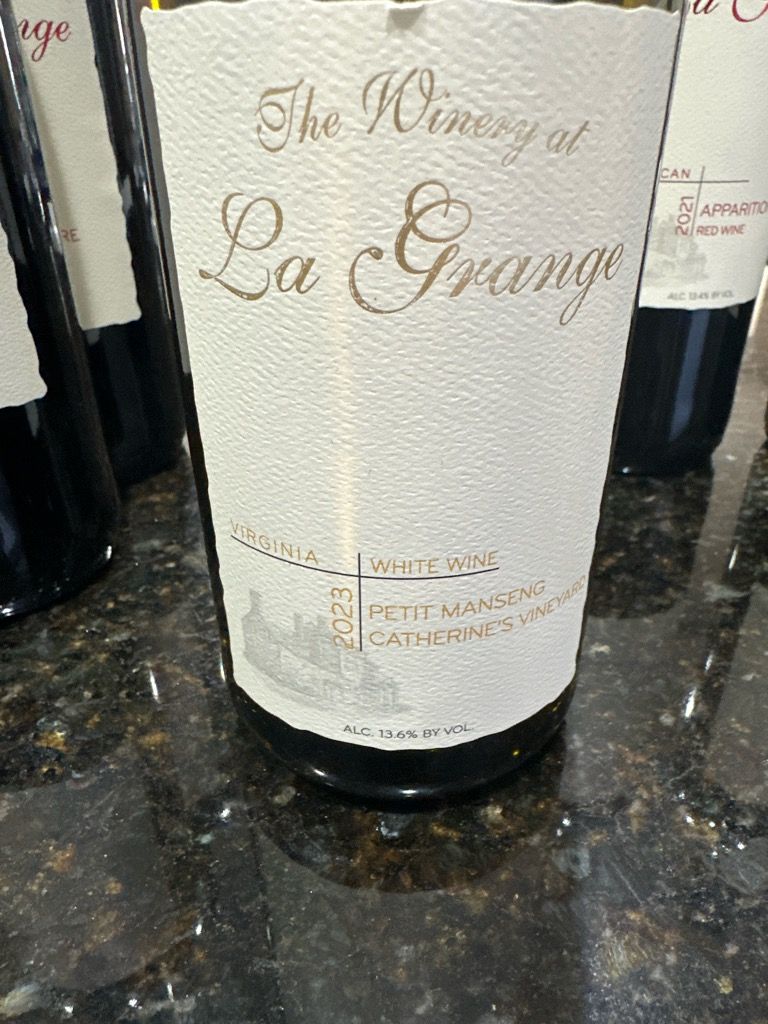 2023 The Winery at La Grange Petit Manseng Catherine's Vineyard, USA ...
