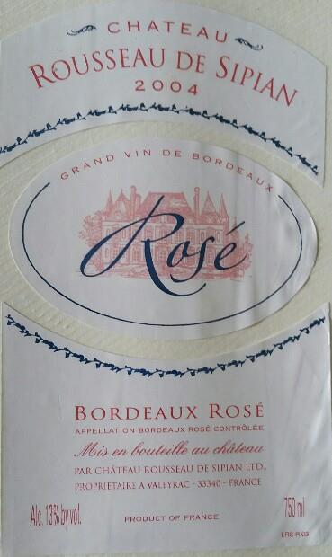2004 Château Rousseau de Sipian Bordeaux Rosé, France, Bordeaux ...