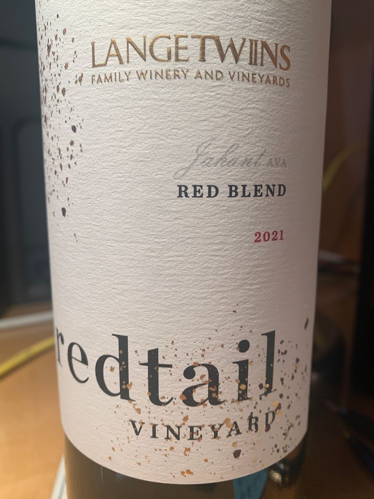 2021 LangeTwins Red Blend Redtail Vineyard, USA, California, Central ...