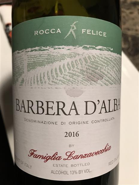 2016 Rocca Felice Barbera d'Alba, Italy, Piedmont, Alba, Barbera d'Alba ...