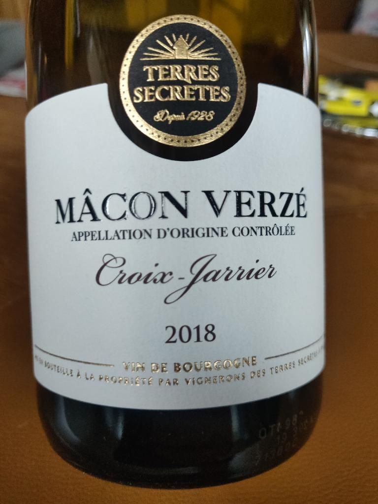 2018 Vignerons des Terres Secrètes Mâcon-Verzé Croix-Jarrier, France ...
