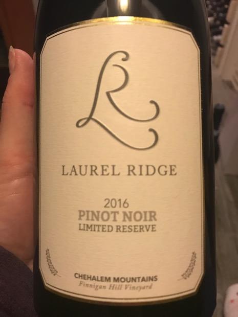 2016 Laurel Ridge Pinot Noir Limited Reserve Finnigan Hill Vineyard ...