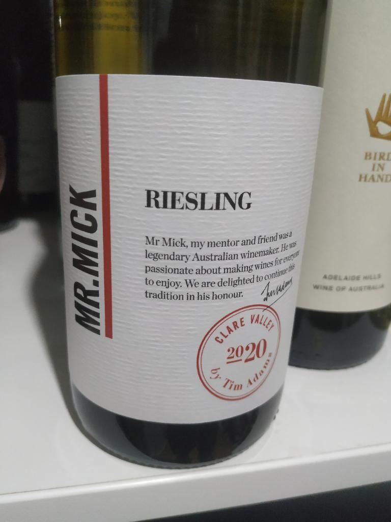 2021 Mr. Mick Riesling, Australia, South Australia, Mount Lofty Ranges ...