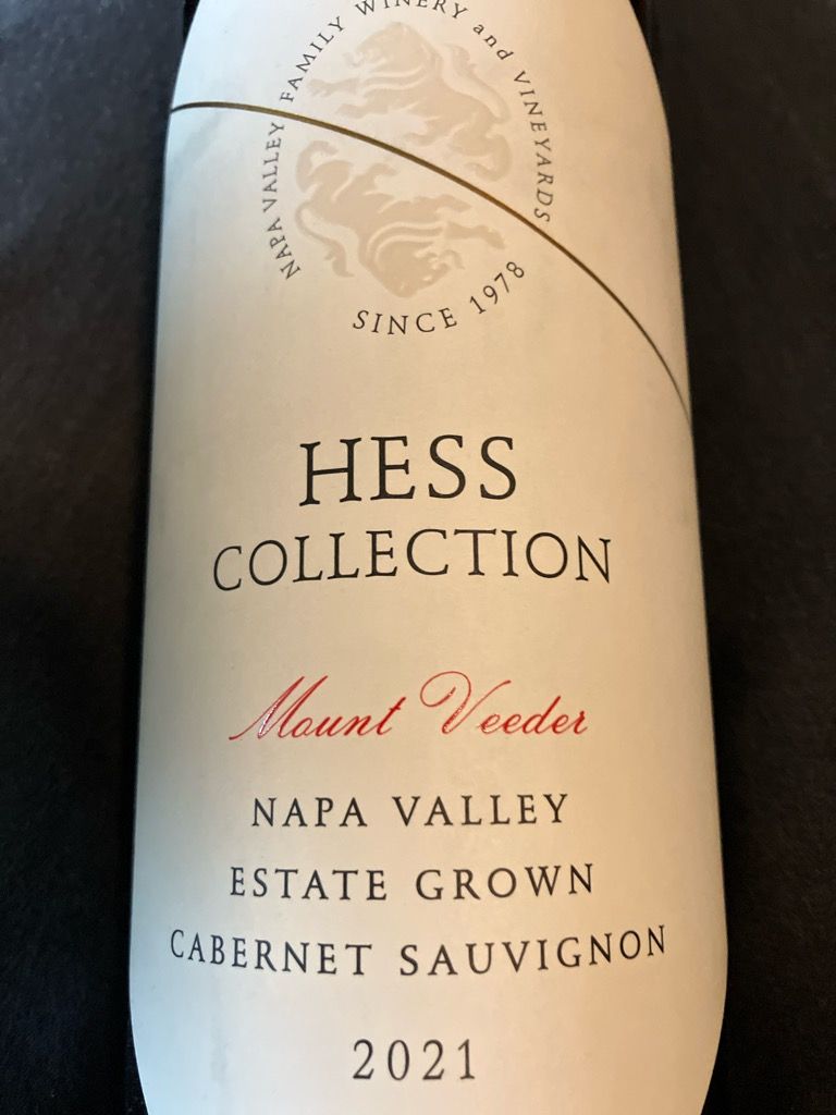 2021 The Hess Collection Cabernet Sauvignon Mt. Veeder, USA, California ...