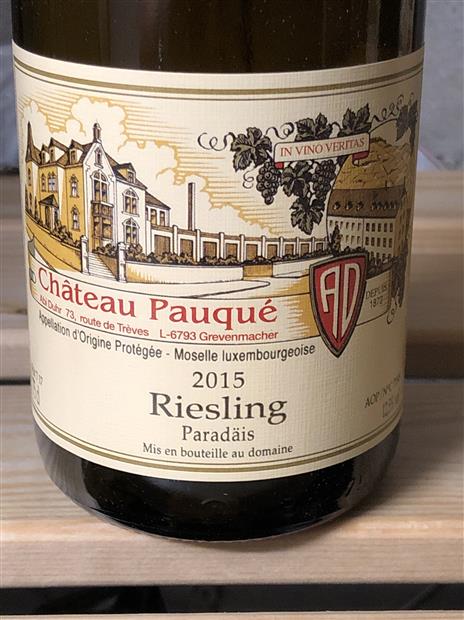 2009 Caves Albert Duhr (Château Pauqué) Riesling Paradäis, Luxembourg ...