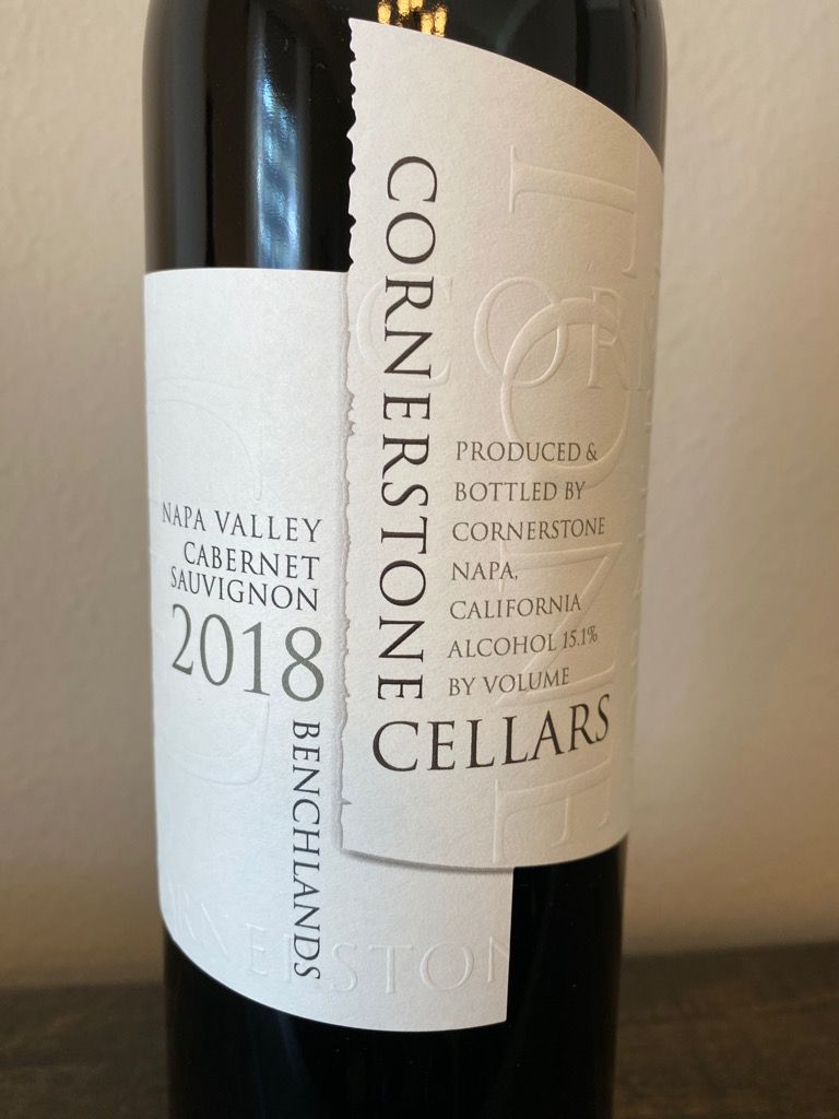 2018 Cornerstone Cellars Cabernet Sauvignon Benchlands Napa Valley, USA ...